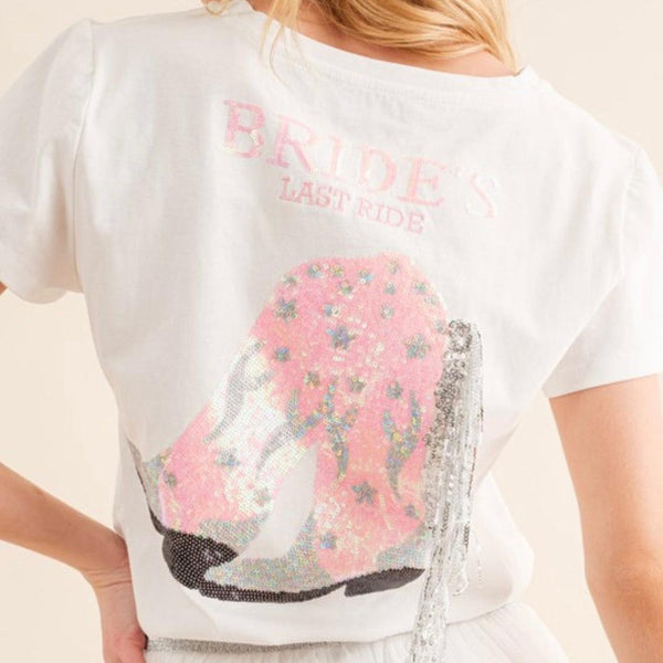 Bride Fringe Cowboy boots Patch Sequin Tee – SASH Clothing Bar