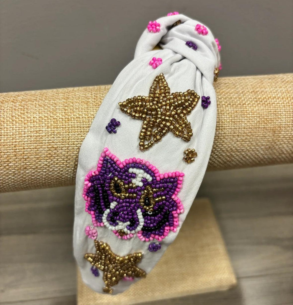 LSU Purple Pink Tiger Beaded Headband – SASH Clothing Bar